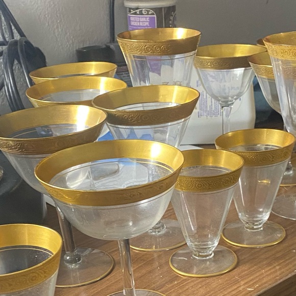 Dining | Vintage Tiffin Franciscan Elegant Gold Rimmed Glassware Set ...